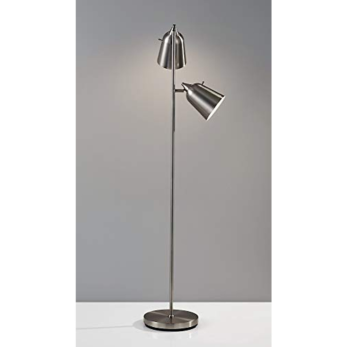 ADESSO 3237-01 Floor-Lamps, Matte Black/Antique Brass