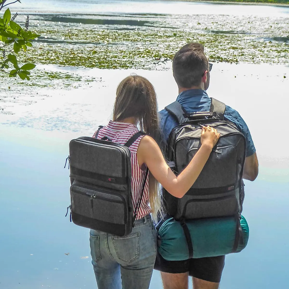 ONLI TRAVEL Revolution™ Double Pack - World class backpack - expands into a weekender bag -splits into two bags - handles two 17” laptops and two tablets (Black)