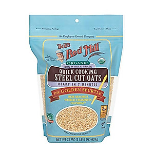 Bob's Red Mill Organic Quick Cooking Steel Cut Oats, 22-ounce (Pack of 4)