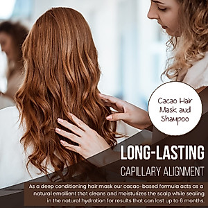 Portier Cacao Shampoo and Brazilian Hair Mask for Dry, Damaged Hair, Advanced 2-Step Treatment, Smoothing and Moisturizing Haircare for Curly, Color Treated, or Frizzy Hair. Each Bottle is 34fl.oz/1L