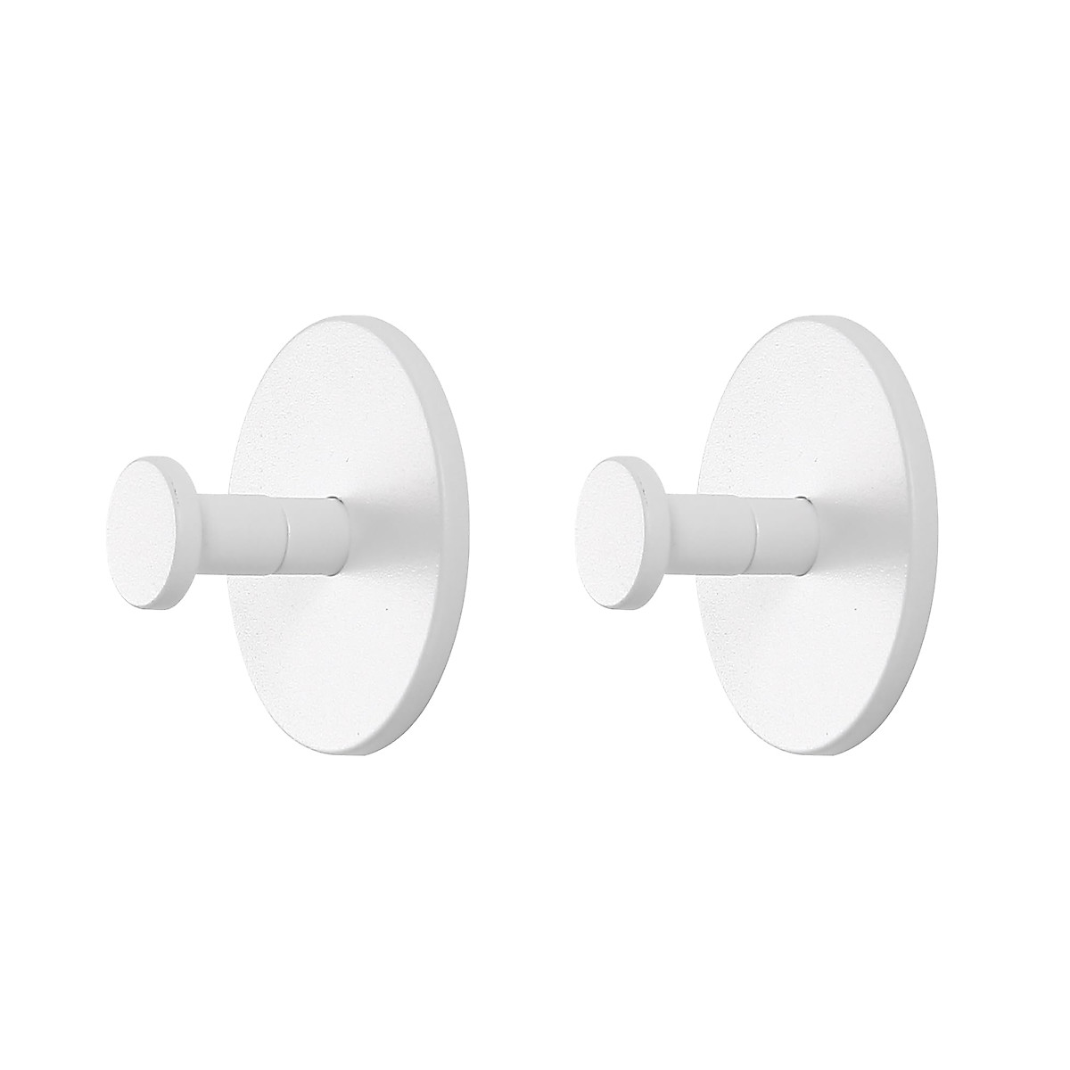 TONLEA 2 Pack Coat Hooks, Adhesive Hooks Wall Mounted, Heavy Duty Metal Wall Hooks for Hanging Coat, Scarf, Hat, Bag, Key, Towel (White)