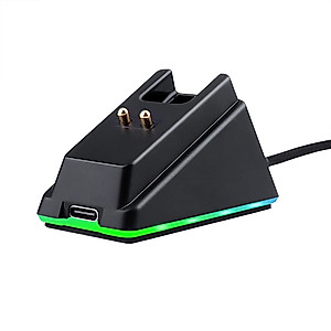 RGB Charger Dock with USB Charging Cable Compatible for Razer Basilisk/Viper Ultimate/Naga Pro/deathadder v2 Pro Mouse