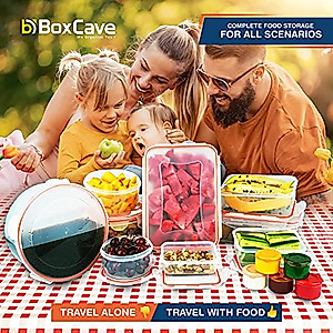 28 Pcs Food Storage Containers with Airtight Lids-(14 Lids + 14 Containers) Freezer and Microwave safe,Leak Proof, Reusable and Plastic Stackable Lunch Containers for Kitchen and Pantry Organization