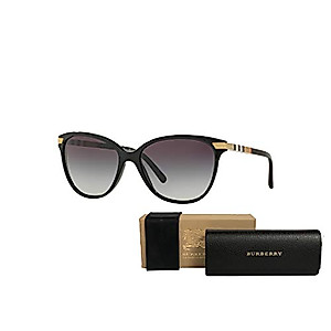 BURBERRY BE4216 30018G 57M Black/Grey Gradient Cat Eye Sunglasses For Women+ BUNDLE with Designer iWear Complimentary Eyewear Care Kit