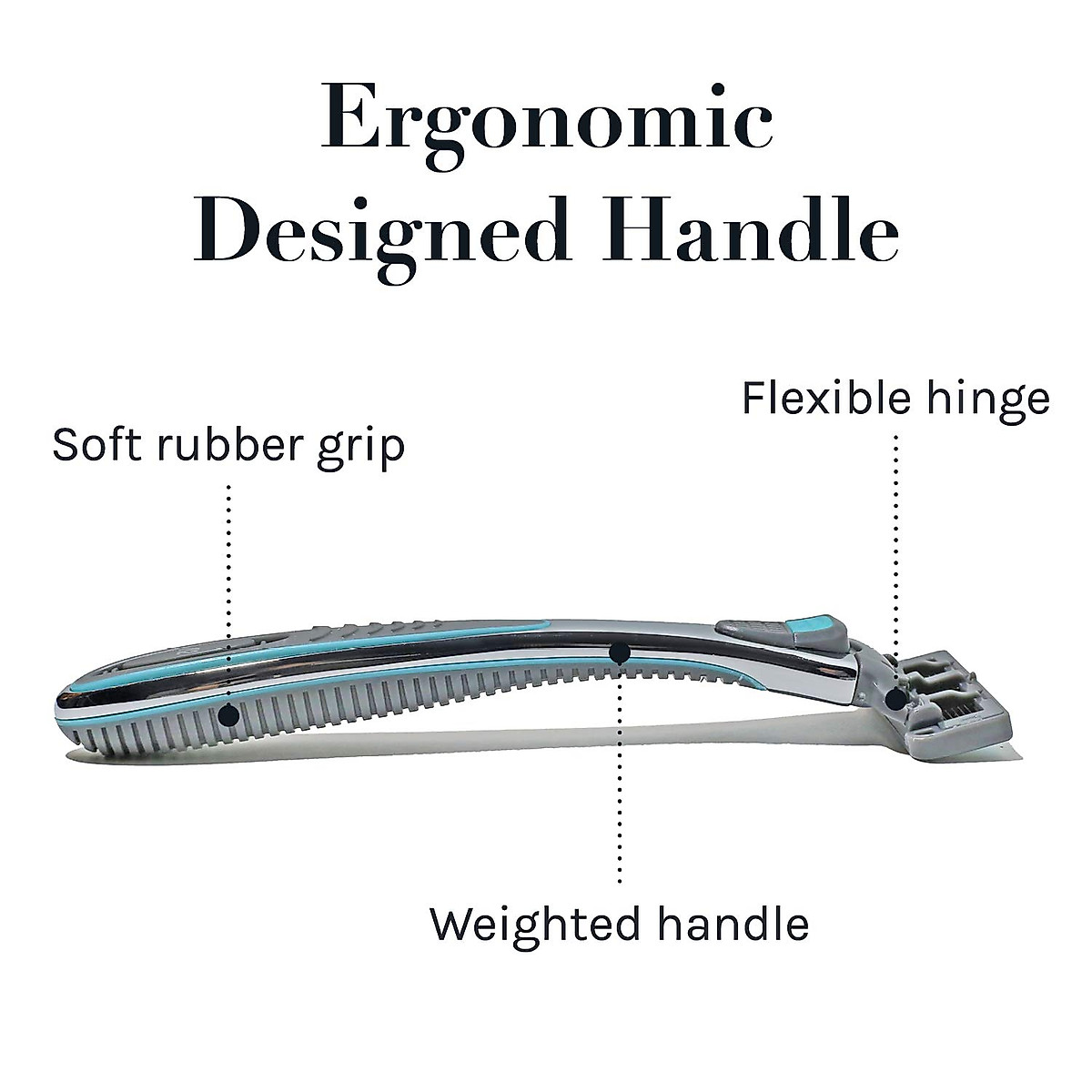 AOA Men's 6 Blade Razor Kit 7pcs in Kit Including 1pc Handle 5pcs Swedish Six-Blade Heads 1pc Stainless Steel Shower Hook Lubricating Aloe Vitamin E Strip for Comfortable Close Shave