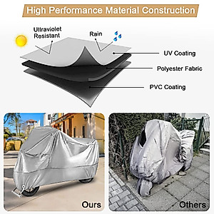 LBW Bike Cover Waterproof Outdoor 450D Durable & Tear Bicycle Cover for Bike Accessories with Bicycle Lock-holes and Bicycle Storage Bag, 96.5”