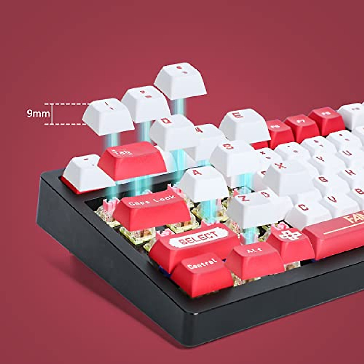 VKPROEY PBT Keycaps 134 Keys Dye-Sublimation XDA Profile Custom Keycaps with Keycap Puller for 61/64/68/84/87/96/98/104/108 Gateron MX Switches Mechanical Gaming Keyboard