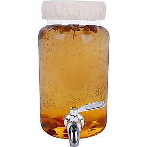 Vencer Elastic Cloth Jar Covers,100% Cotton Stretchy Cloth Covers for Wide Mouth Jar,Set of 4,VHF-017