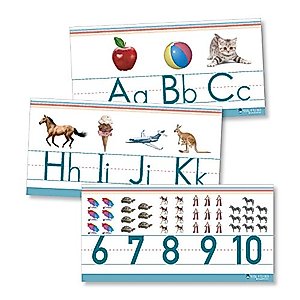 Alphabet and numbers line for clssroom wall for teaching ABCs Young N Refined (White Glossy Paper)