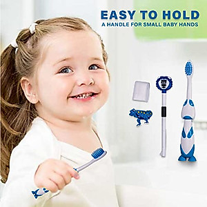 ADORE Mighty Wham Combo of Toothbrush and Tongue Cleaner with Free Ring(Pack of 2) (Might Blue)