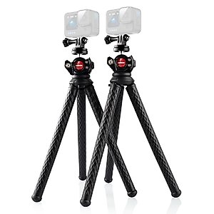 Lammcou Flexible Action Camera Tripod for GoPro Hero 11 10 9 8 Insta360, Bendable Small Mini Action Camera Gorrila Tripod - Perfect for Travel and Adventure