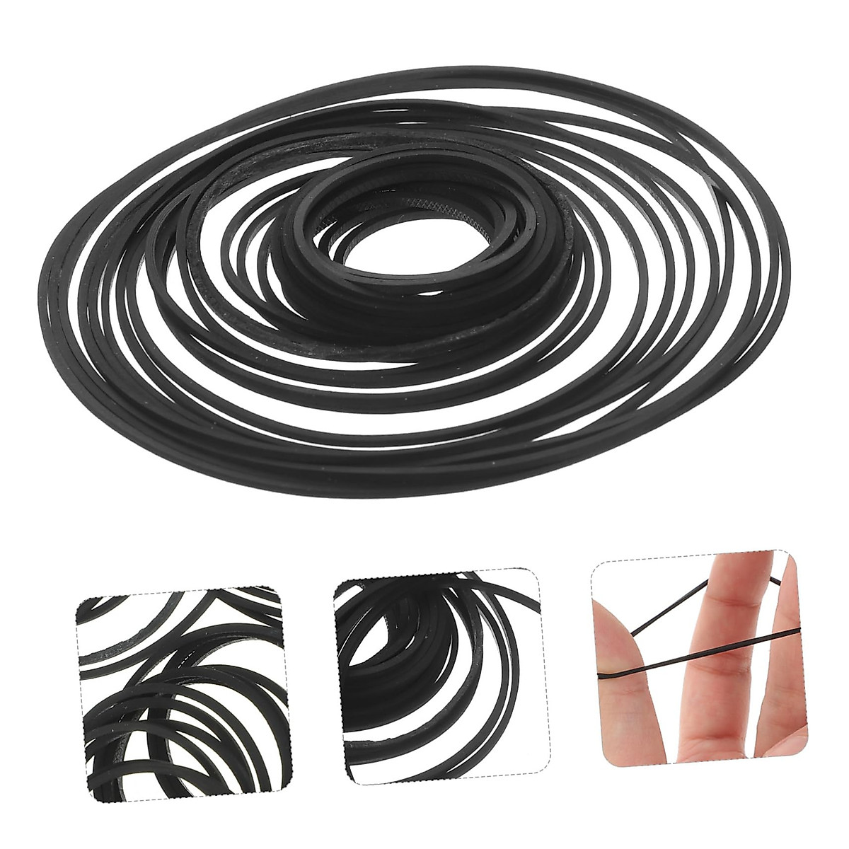 ibasenice 60pcs Cassette Belt Cassette Player Belts Replacement Cassette Belts 1mm Square Mixed 40-135mm