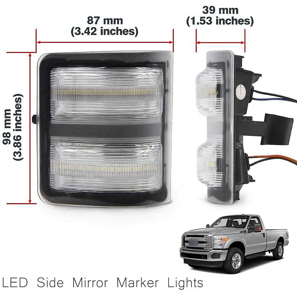 Led Side Mirror Marker Lamp For Ford F250 F350 F450 F550 2008 2009 2010 2011 2012 2013 2014 2015 2016 Super Duty Switchback White Led Driving Parking Light Amber Led Turn Signal Light Smoke Lens