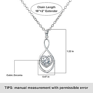 Vanjewnol Necklaces for Women Wedding Gifts for Mother of The Groom Mother in Law Gifts from Daughter in Law Infinity Heart Silver Necklace for Women N08C