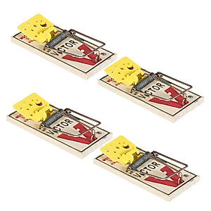 Victor Easy Set Mouse Trap 4 Pack M033 - Wooden Easy Set Mouse Trap - Prebaited