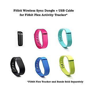 Fitbit FB150 Wireless Sync Dongle with USB Charging Cable Cord for Fitbit Flex Wireless Activity Tracker - Bulk Packaging
