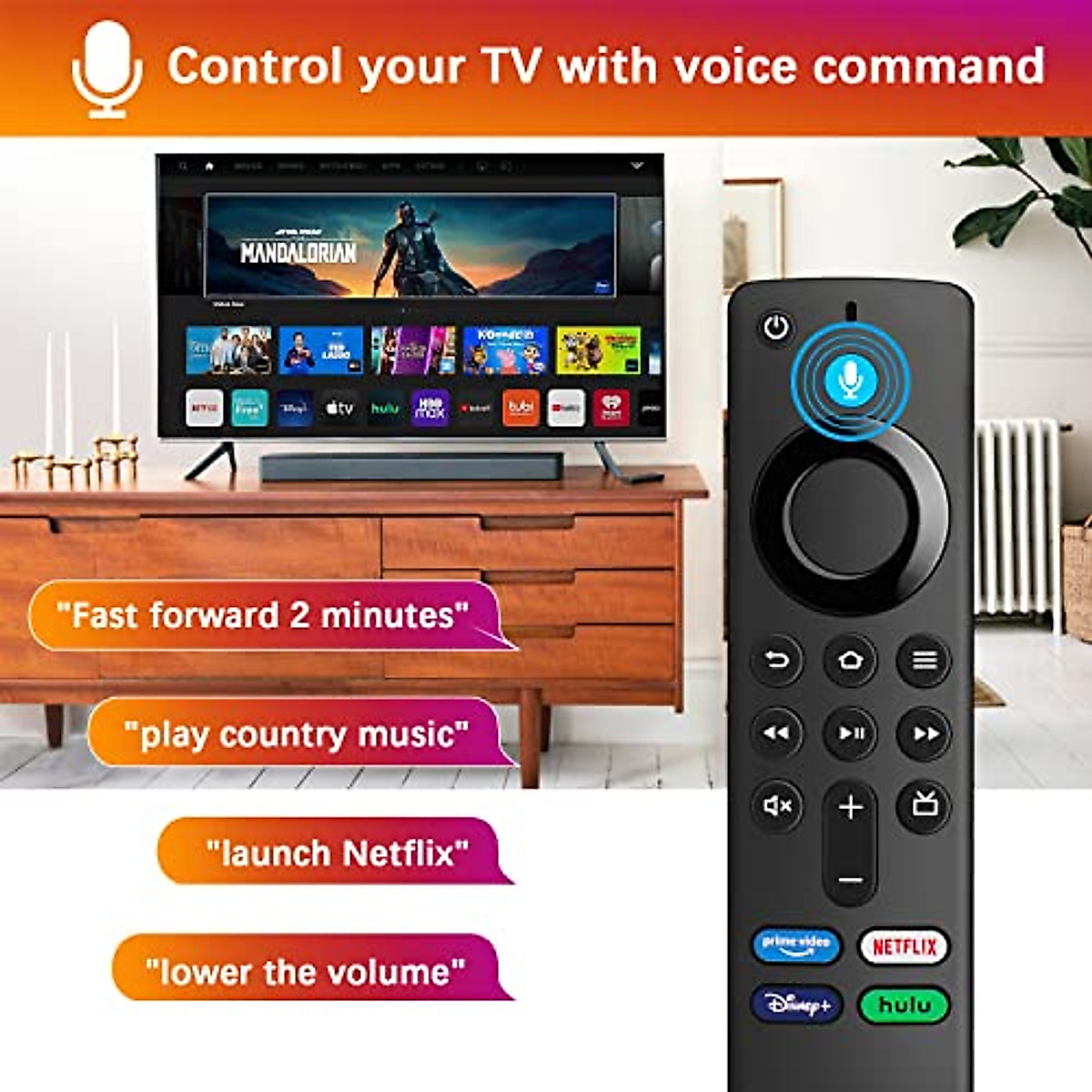 Voice Replacement (3rd Gen) TV Remote Controls, Requires Compatible with Fire TV Stick /4K/Max/Lite/Cube