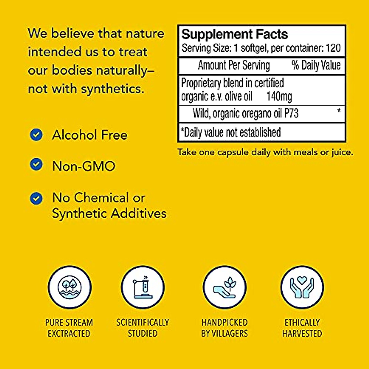 NORTH AMERICAN HERB & SPICE Oreganol P73 - 120 Softgels - Immune System Support - Unprocessed, Vegan Friendly Wild Oregano - Mediterranean Source - Non-GMO - 120 Servings