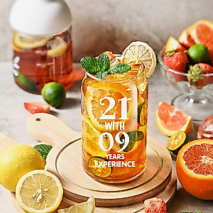 HAYOOU 30th Birthday Gifts for Her, 30th Birthday Cup, 30 Years Old Birthday Gifts for Women, Wife, Sister, Friends, Premium Laser Etched Engraved 16 Ounces Jar Drinking Glasses Cups