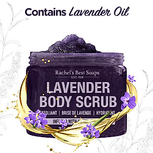 BeautyFrizz Lavender Body Scrub for Women - Exfoliating Body Scrub - Contains Sea Salt, Aloe and Shea Butter - Gently Exfoliates - 24 Oz - Pack of 2