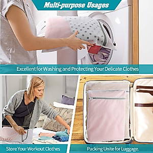 Laundry Bags (2*M), 2PCS, Medium.Premium Fine Mesh Laundry Bag. To Prevent Snagging, Wrinkling, Tweaking, Twine, and Reduce Abrasion, Protecting Delicates Cleaning, Store and Packing Luggage.