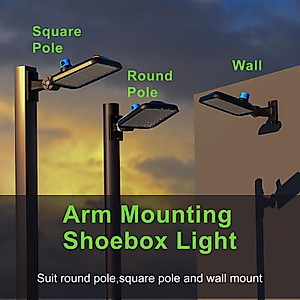AntLux 240W LED Parking Lot Lighting, 36000LM (150LM/W) LED Parking Lot Lights with Adjustable Arm Mount, 5000K Street Light Dusk to Dawn Photocell, Waterproof LED Shoebox Light-4Pack