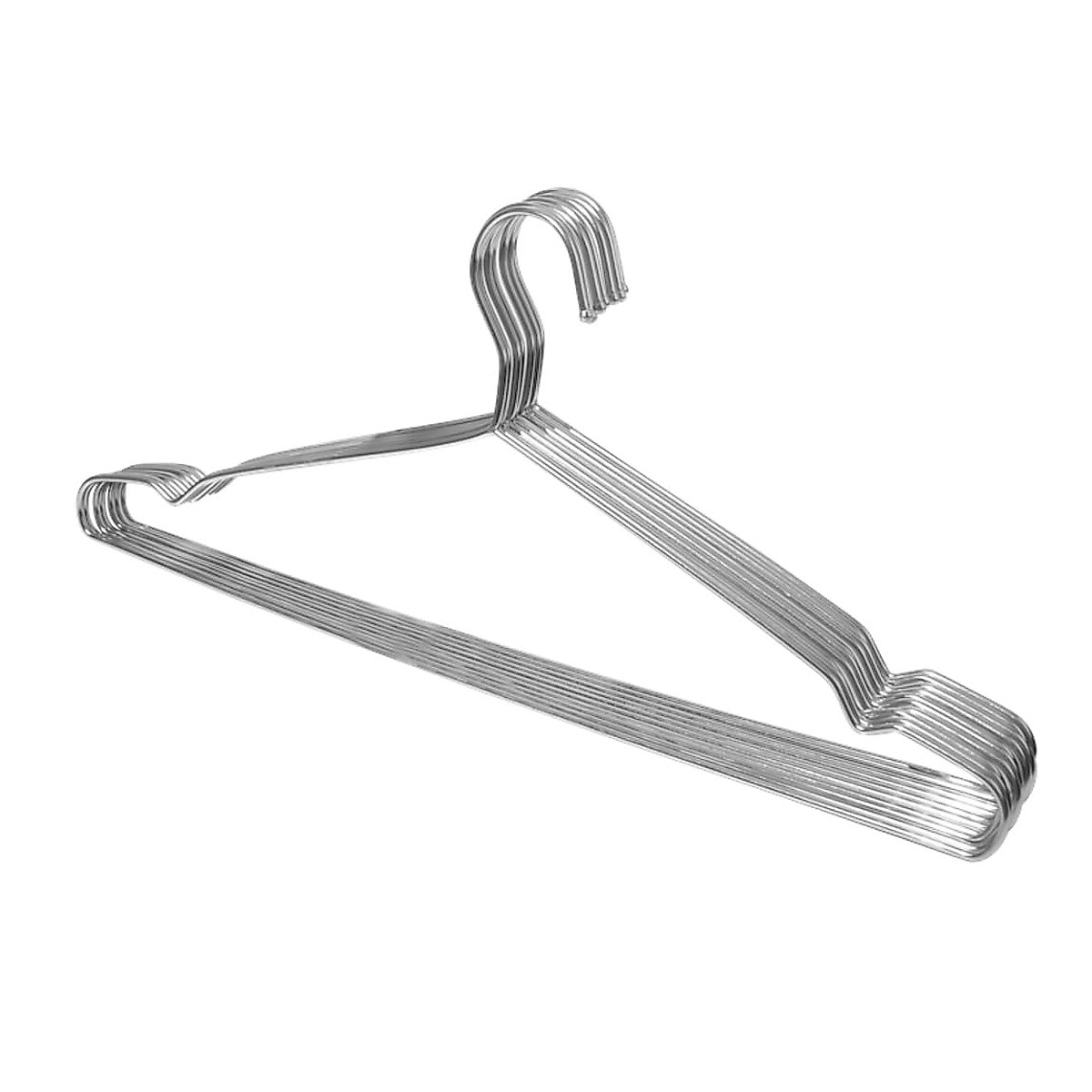 Extra Wide Wire Hangers for Plus Size Clothes, 19 Inch Stainless Steel Plus Size Hangers Ideal for XL, XXL Shirts, Coats, Dresses, Etc. Silver. 10pk.