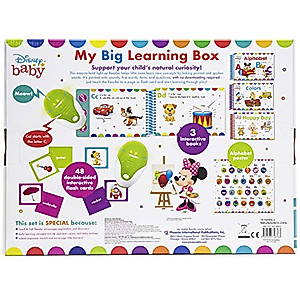 Disney Baby - My Big Learning Box Set - Educational Touch & Talk Reader with 3 Interactive Books, 48 Flashcards, and Poster - PI Kids