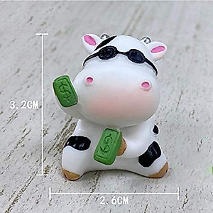 8pcs Mini Cow Animals Miniature Cow Figurines Fairy Garden Miniature Cattle Farm Figurines DIY Terrarium Crafts Moss Landscape Ornament Plant Pot Craft Dollhouse Decoration