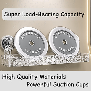 Androf Acrylic Transparent Shower Storage Rack, No Drill Clear Wall Caddy Suction Cup, Raidley Easymount Bathroom Storage Shelf, Light Luxury Punch-Free Corner Shelves with Rabbit (Clear Square)