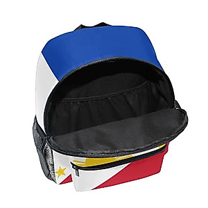 Hwasondy Philippines Flag School Bookbag, Durable Cute Multi Compartment Preschool Primary Backpack for Boys Girls