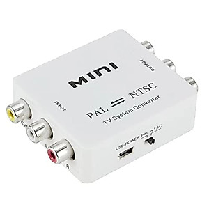 SAIZHUO PAL to NTSC Converter, Mini 1080P PAL NTSC Mutual Conversion PAL to NTSC/NTSC to PAL Converter, for TV, DVD Player/Recorders, VCR, etc