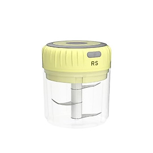 Real Simple Electric Mini Food Processor | Great for Garlic, Onion, Ginger, Jalapeño, Mini Chopper for Quick Food Prep Station | Portable USB Charging, 250 ML Food Container | Yellow