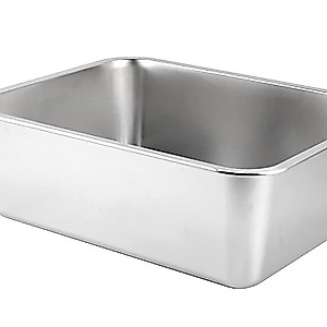 ＡＷＨＡＯ Stainless Steel Cat Rabbit Litter Box High Sides Multifunctional Rustproof Scratchproof Smooth Edge Kitten Toilet Top Open, 60x40x15cm