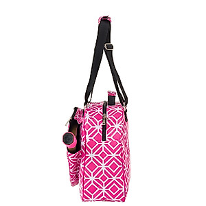 Thorza Pickleball Bag for Women with Paddle Holder, Mesh Side Pocket, Large Inner Storage, Carry Handle, and Adjustable Shoulder Strap, Sports Equipment for Amateurs and Pros, Pink