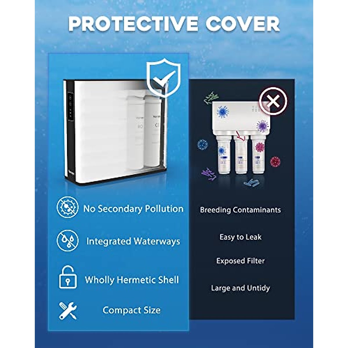 Vortopt Under Sink Reverse Osmosis System - 400 GPD Ro Water Filter System with Tank,Fast Flow, TDS Reduction,1.5：1 Pure to Drain, Water Filtration for Sink,USA Tech,Drinking Water Purifier,QR06