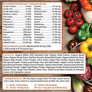 Dogzymes Cornucopia Organic Proprietary Blend of Vegetables, Fruits, Nutritional Sprouts for Dogs and Cats (8 Ounce)