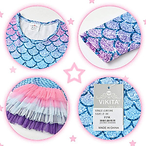 VIKITA Girls Dresses for Winter Long Sleeve Toddler Girls Clothes Party Tulle Dresses for Little Girls,LH4594 5T