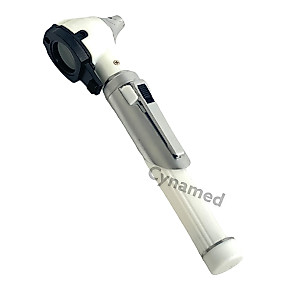Mini Fiber Optic Otoscope White (Pocket Size) Ent Diagnostic Set with 1 Replacement Bulb Cynamed