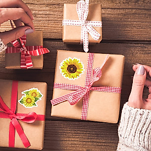 Wailozco 240 PCS Cute Sunflower Business Stickers,Funny Small Business Envelopes Stickers for Business Packages/Handmade Goods/Bags ,6 Different Design,Sunflower Theme Small Shop Business Stickers for