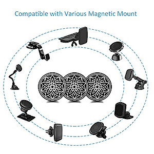 GLAREE Mount Metal Plate 5 Pack, Universal Metal Disc Replacement with Strong Adhesive for Magnetic Cell Phone Car Mount GPS Holder 5 Round