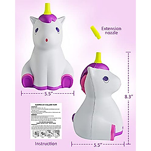 Coogam Unicorn Balloon Pump, Electric Air Ballon Blower, Portable Inflator for Party Wedding Birthday Xmas Baby Shower DIY Decoration (White)