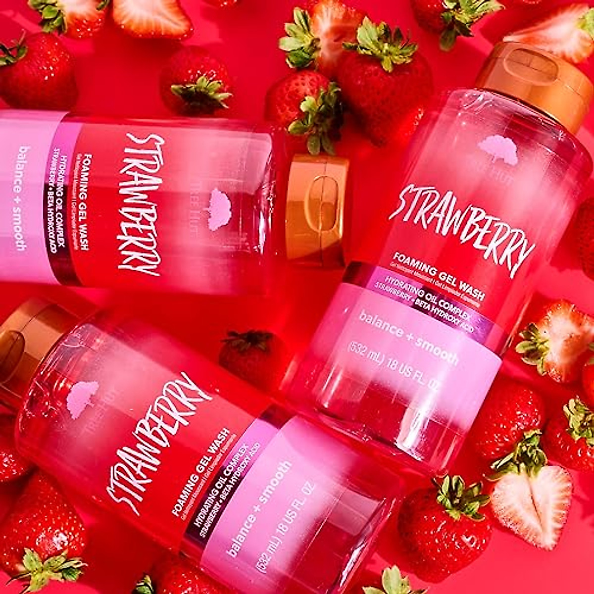 Tree Hut Strawberry Foaming Gel Wash | Cleanse & Soothe Skin Without Stripping Moisture | Made with our Hydrating Oil Complex | 18 fl oz.