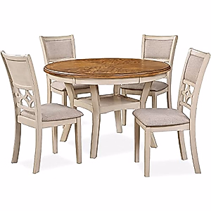 New Classic Furniture Mitchell 5-Piece Dining Set with 1 Table and 4 Chairs, Bisque/Brown