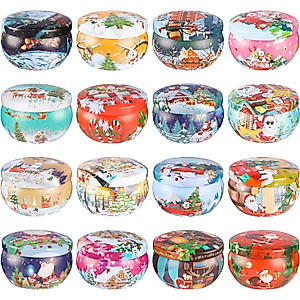 Christmas Candles Gift Set of 16, Bulk Home Scented Aromatherapy Candles with Fragrances, Gift Boxed for Present Candlelight Dinner Spa Bath