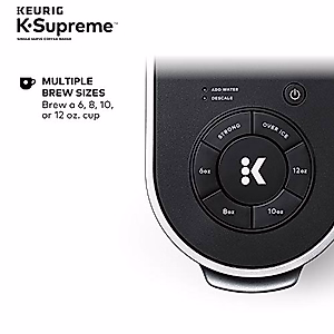 Keurig K-Supreme Coffee Maker, Single Serve K-Cup Pod Coffee Brewer, With MultiStream Technology, 66 Oz Dual-Position Reservoir, and Customizable Settings, Black