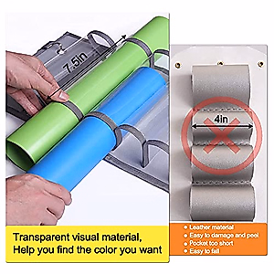 lixinhu Vinyl Roll Holder, 24 Compartments Craft Rack Roll Holder Wall Mount/Over Door Roll Storage Rack,Craft Organizer Vinyl Storage Rack | Hanging Organizer Storage