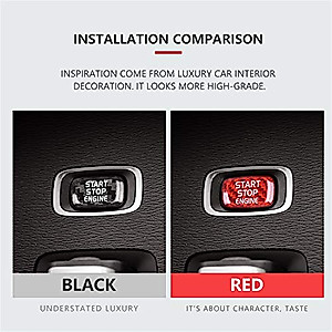 M.JVisun Black Ignition Starter Switch Sticker for Volvo S60 S60L S80L V40 V60 XC60 Start Stop Engine Button Cover Genuine Carbon Fiber Material