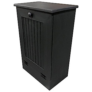Wooden Trash Bin, Turquoise
