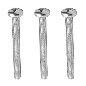 MroMax 3Pcs M8 x 80mm Pan Head Phillips Machine Screws, 304 Stainless Steel 18-8, Fully Thread, Metric Silver Gray Cross Head Screws Bolts